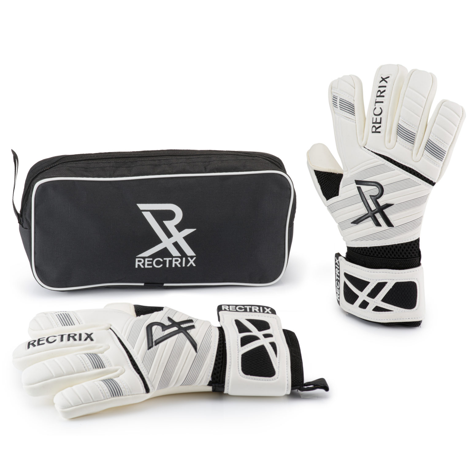 Rectrix 1.0 Goalkeeper Gloves + Free Bag (White) – Rectrix Sport